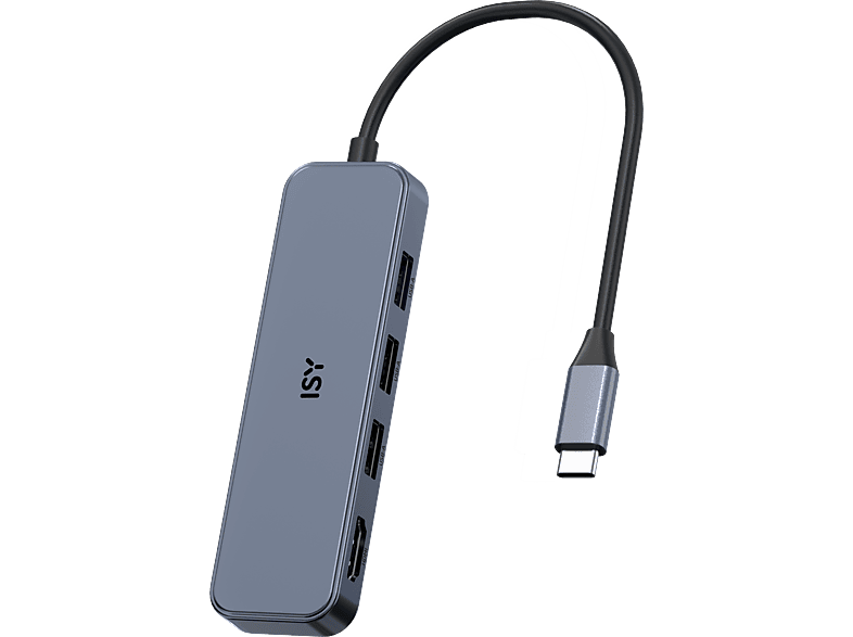 ISY IAD-1031 4-in-1 USB-C Multiport Adapter, Silber | MediaMarkt