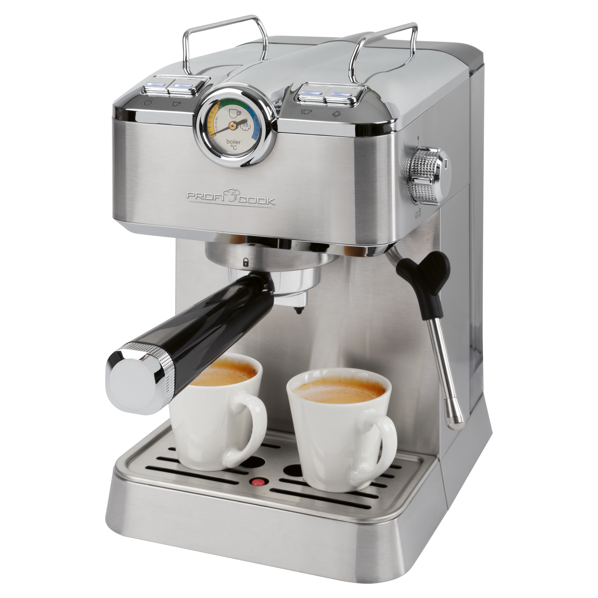 PROFI COOK PC-ES-KA 1267 Espresso-Kaffeemaschine (Silber, 1100 Watt, 20 ...