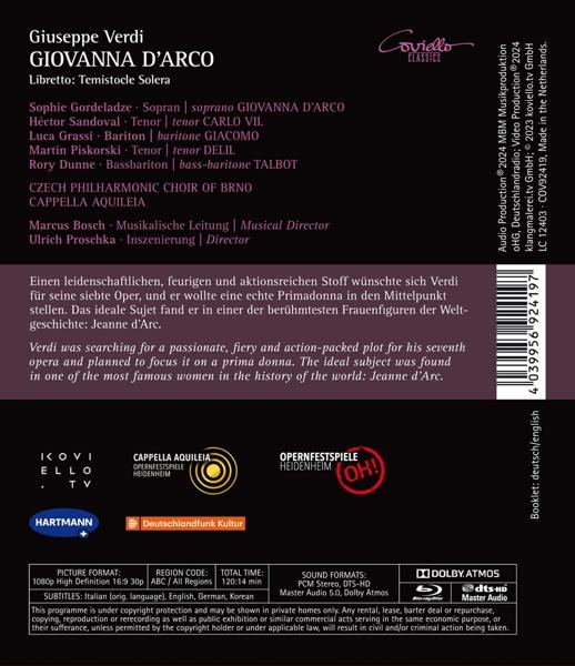 Gordeladze/Sandoval/Grassi/Bosch/Cappella Aquileia | Giovanna d'Arco ...