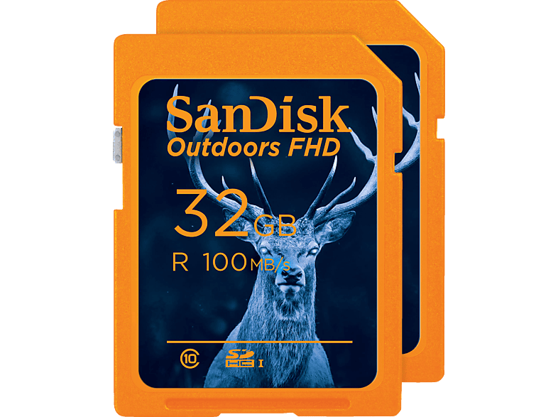 SANDISK Outdoors FHD 2er Pack, SDHC SD-UHS-I-Karte, 32 GB, 100 MB/s ...