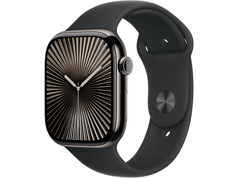 APPLE Watch S10 GPS + Cellular 46 mm Titanium Slate kast, Black Sport Band S/M (MWYE3QF/A ...