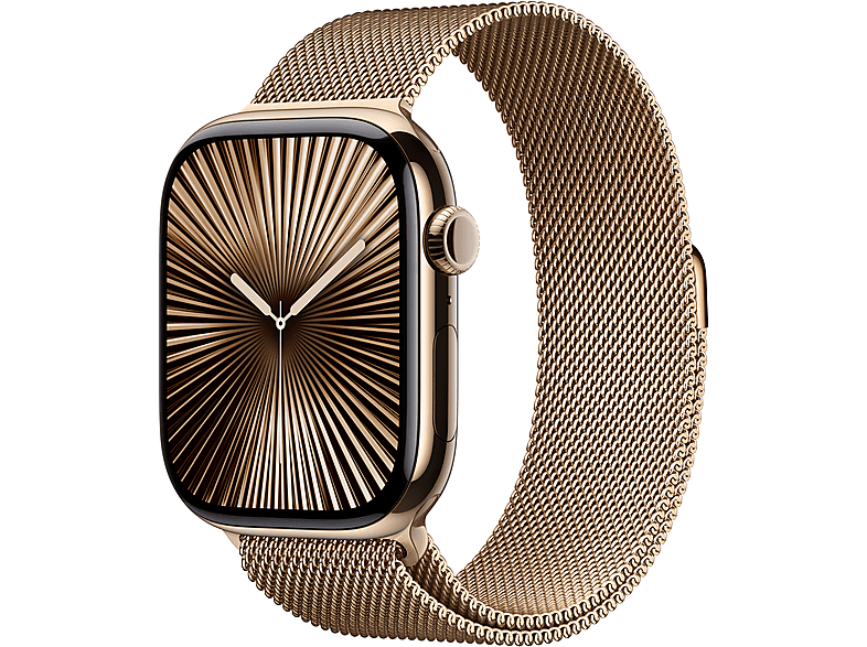 APPLE Watch Series 10 GPS + Cellular 42mm Gold Titanium Case with Gold ...