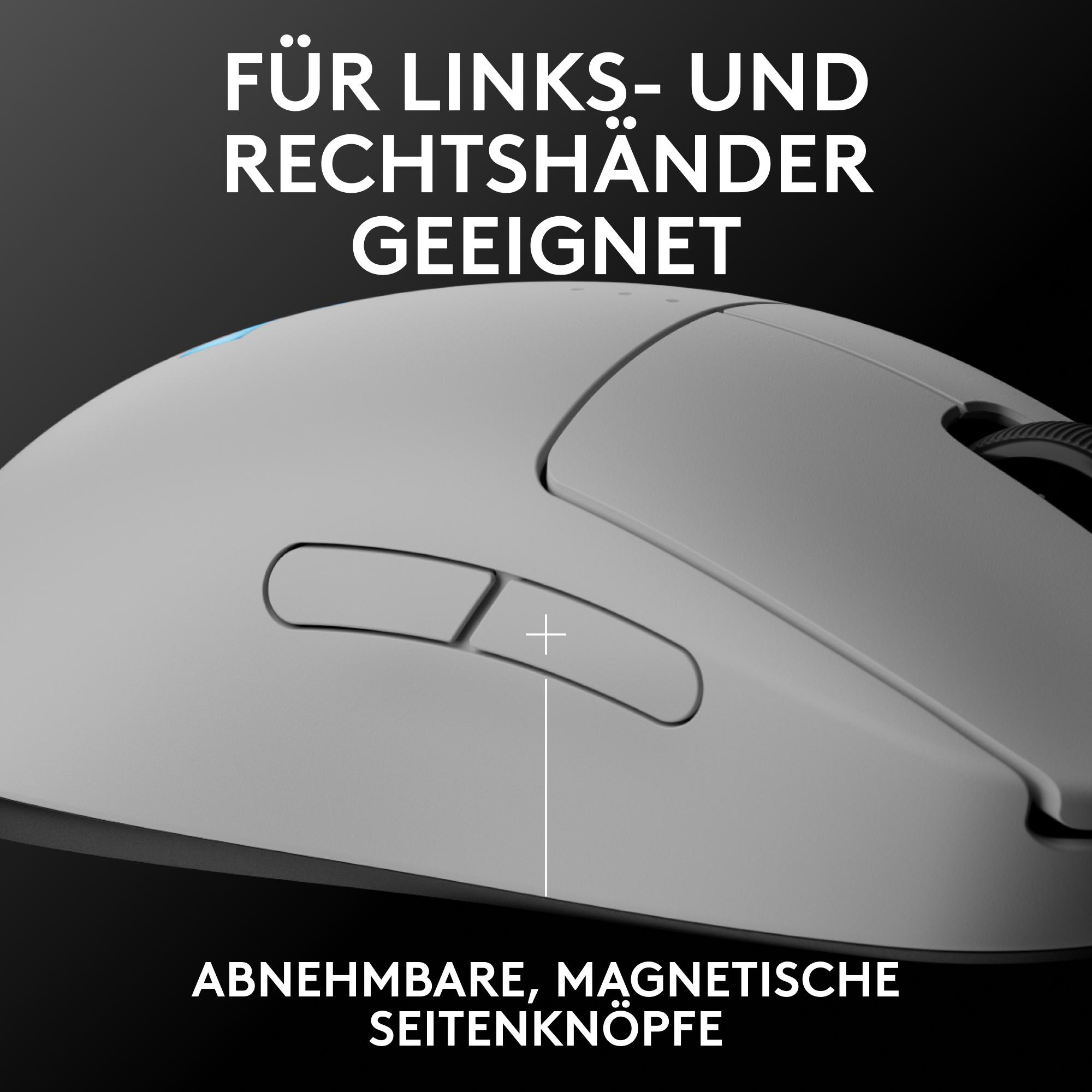 LOGITECH PRO 2 LIGHTSPEED für Rechts- und Linkshänder Gaming-Maus, Weiß ...
