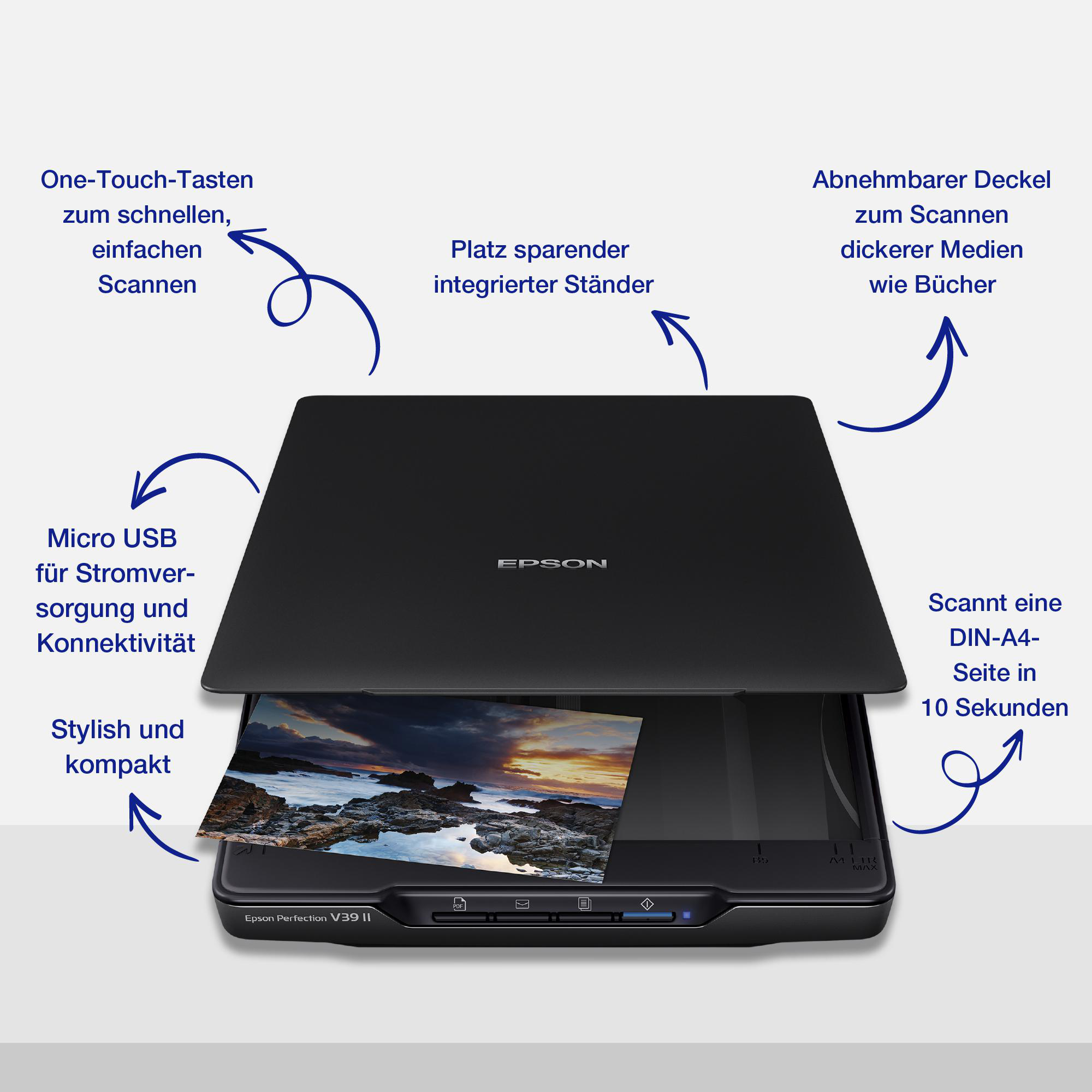 EPSON Perfection V39II Flachbett-Scanner , 4800 x 4800 dpi, Contact ...