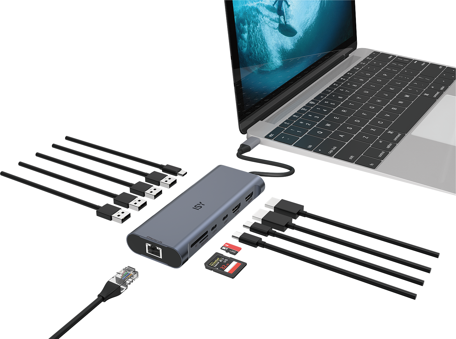 ISY IAD-1030 USB-C Multiport Adapter, Silber | MediaMarkt