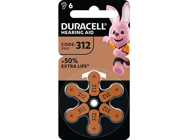 DURACELL DU EASY TAB 312 (PR41) Easy Tab 312 (PR41) Hörgerätebatterie ...