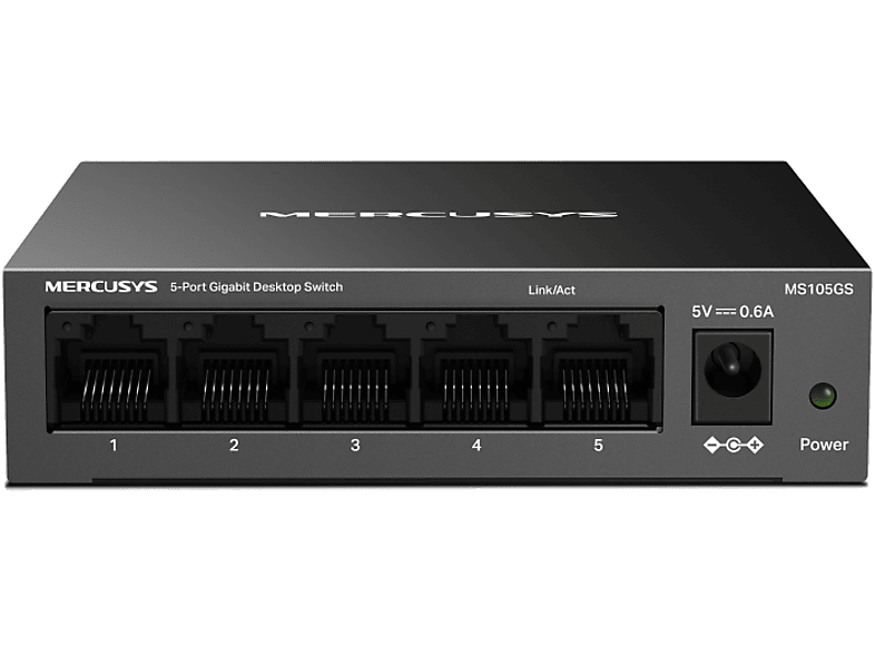 MERCUSYS 5 portos asztali gigabites switch, fém ház, fekete (MS105GS ...