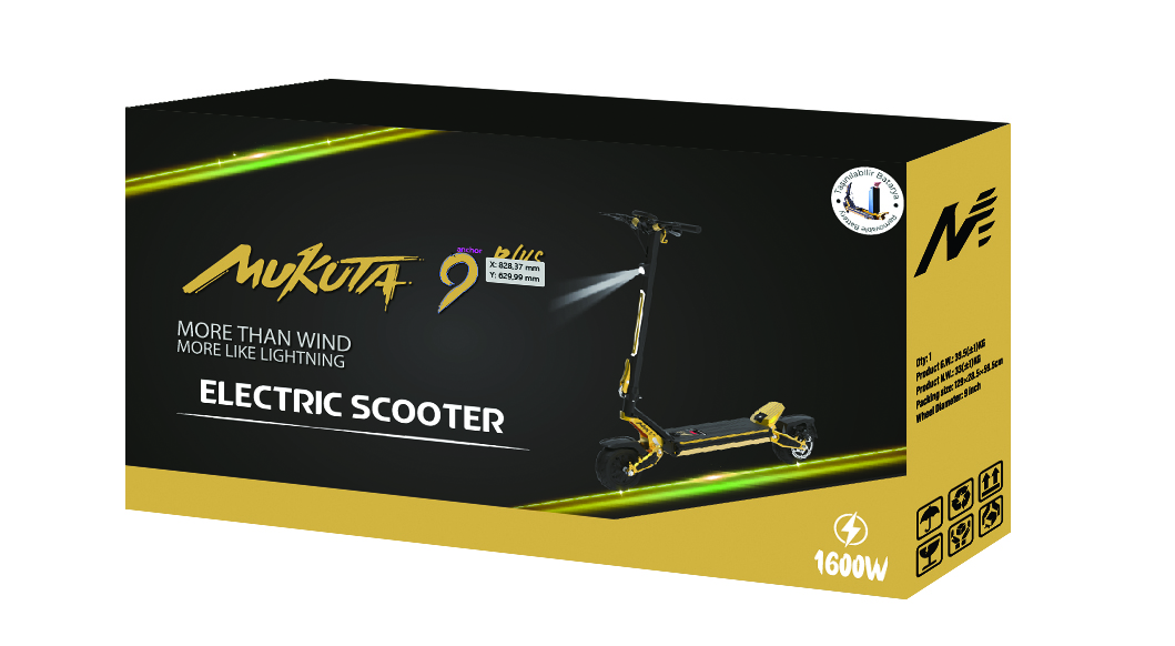 MUKUTA 9 Plus Elektrikli Scooter Siyah Sarı Fiyat & Özellik | MediaMarkt