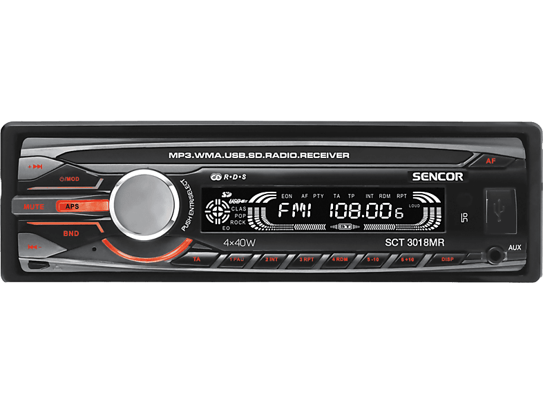 SENCOR SCT 3018MR Autórádió MP3/WMA/USB/CD/MMC, fekete (SCT 3018MR ...