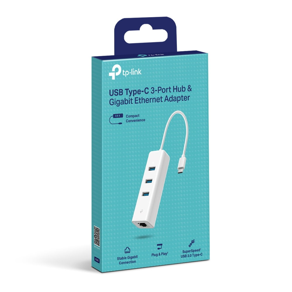 TP-LINK UE330C | USB-C Hub & Gigabit | 3x USB 3.0 | 1000 Mbps | Tak ...