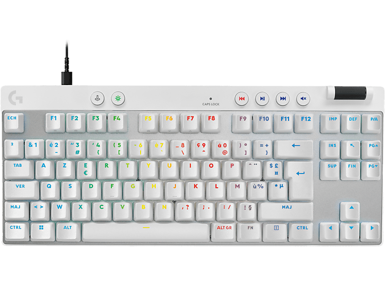LOGITECH Clavier de gaming PRO X TKL RAPID RGB AZERTY Blanc (920-013241)