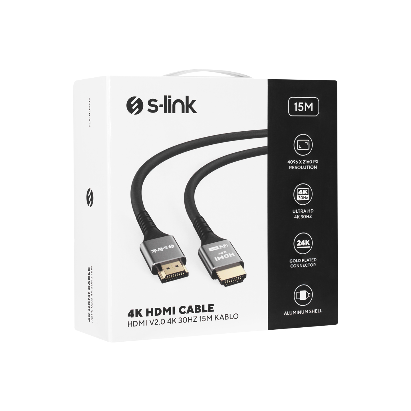 S-LINK SLX-HD4K15 19+1 HDMI to HDMI 15m Metal v2.0 4K 30Hz Kablo Fiyat ...