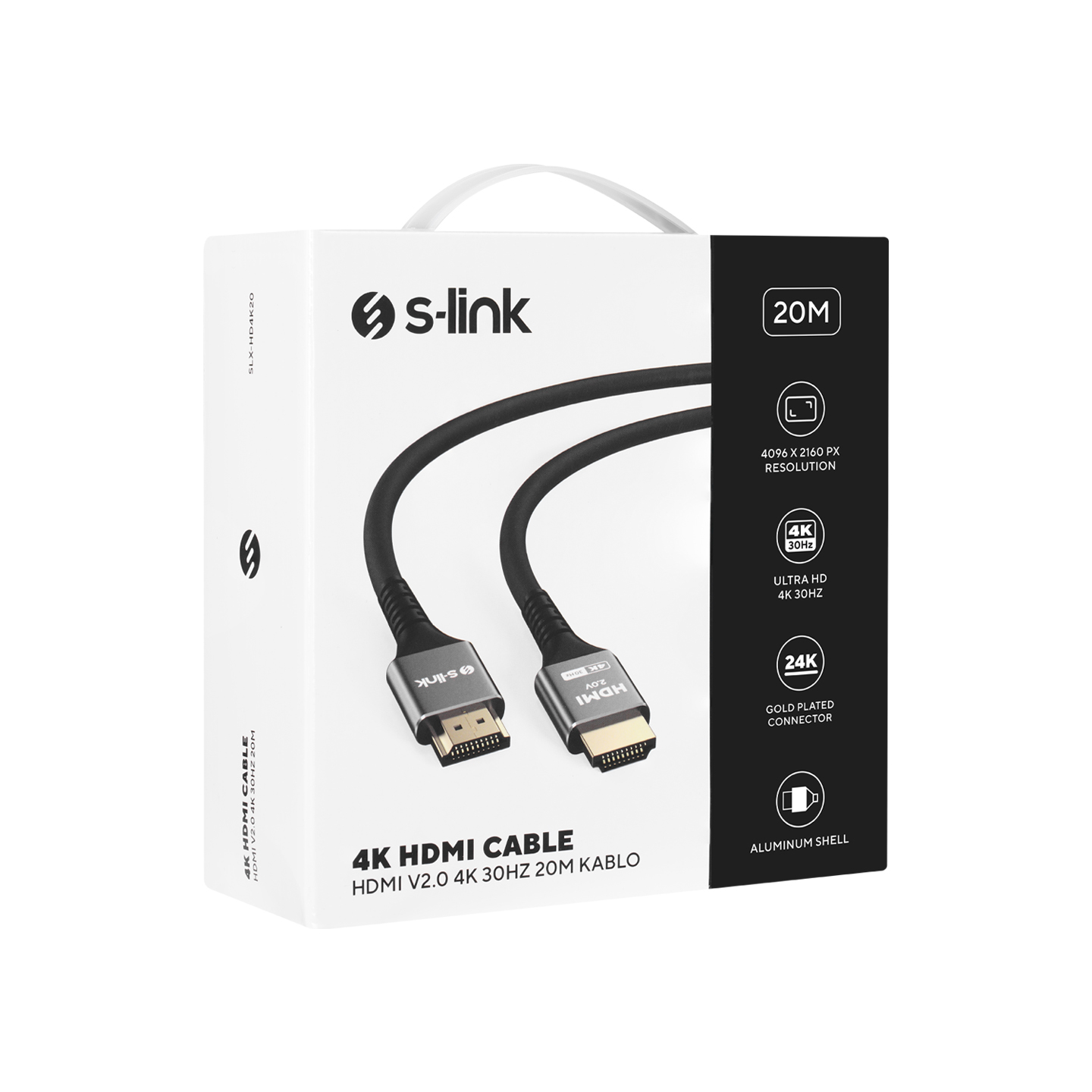 S-LINK SLX-HD4K20 19+1 HDMI to HDMI 20m Metal v2.0 4K (4096x2160) 30Hz ...