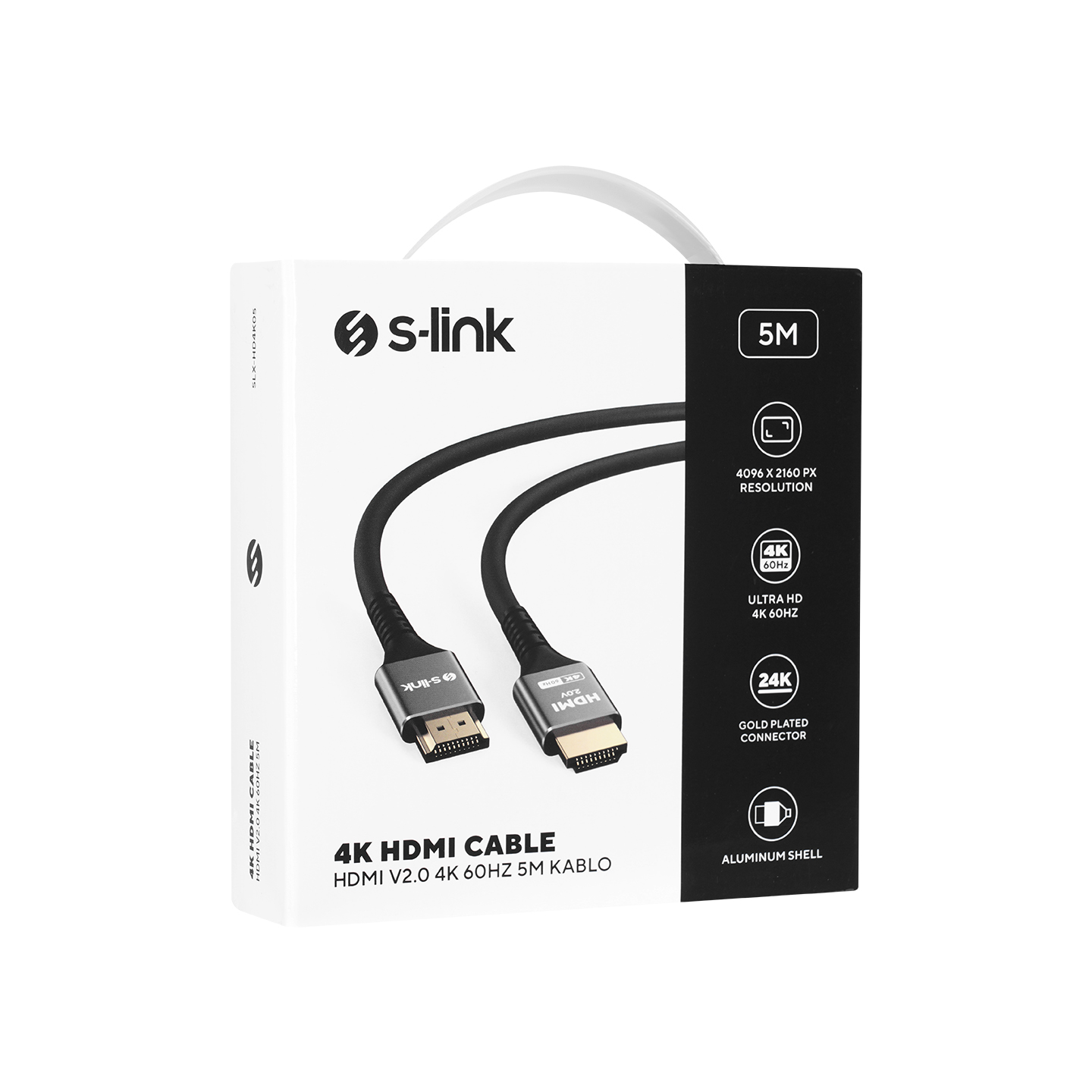 S-LINK SLX-HD4K05 19+1 HDMI to HDMI 5m Metal v2.0 4K (4096x2160) 60Hz ...