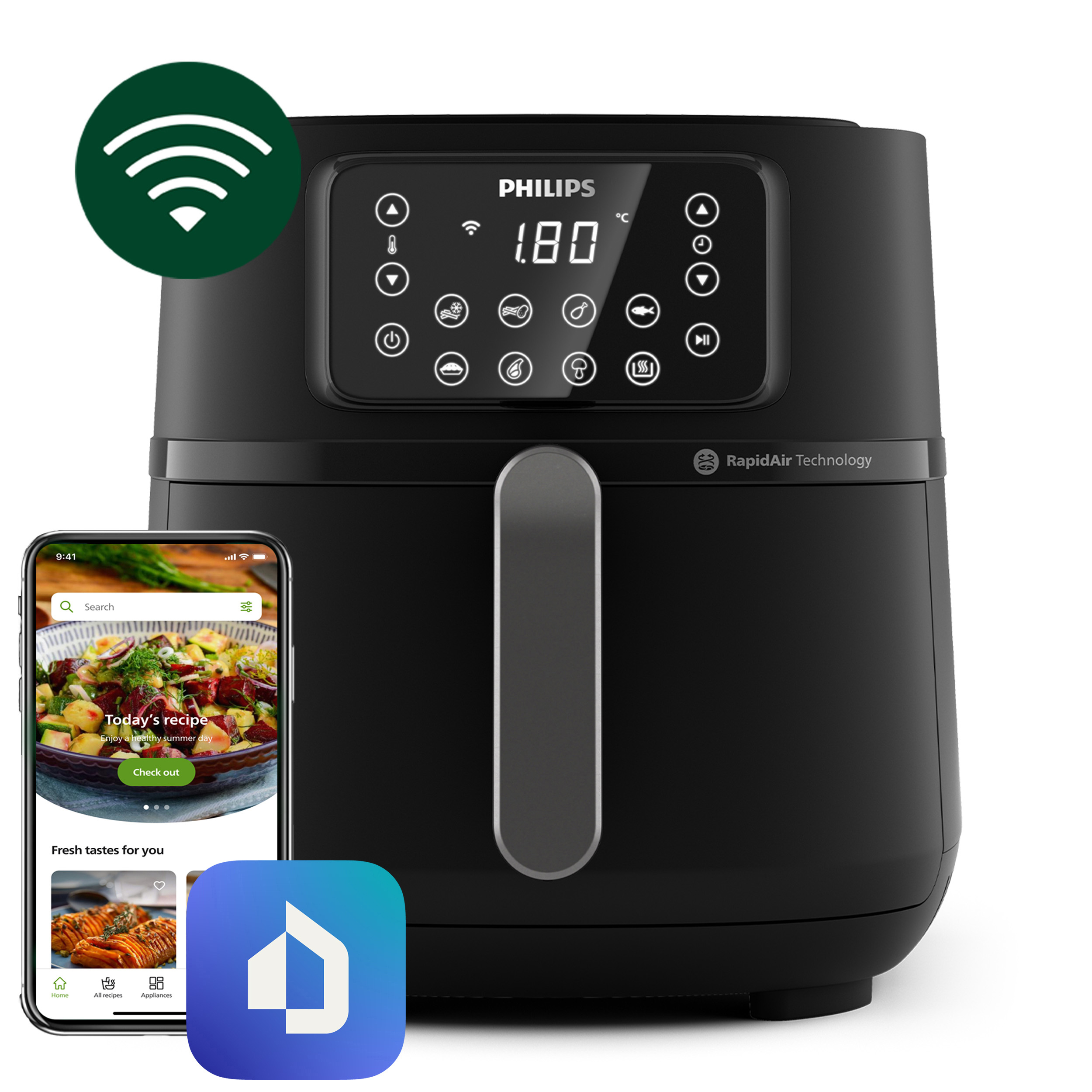 PHILIPS HD9285/00 Connected Airfryer XXL Series 5000 7.2L ...