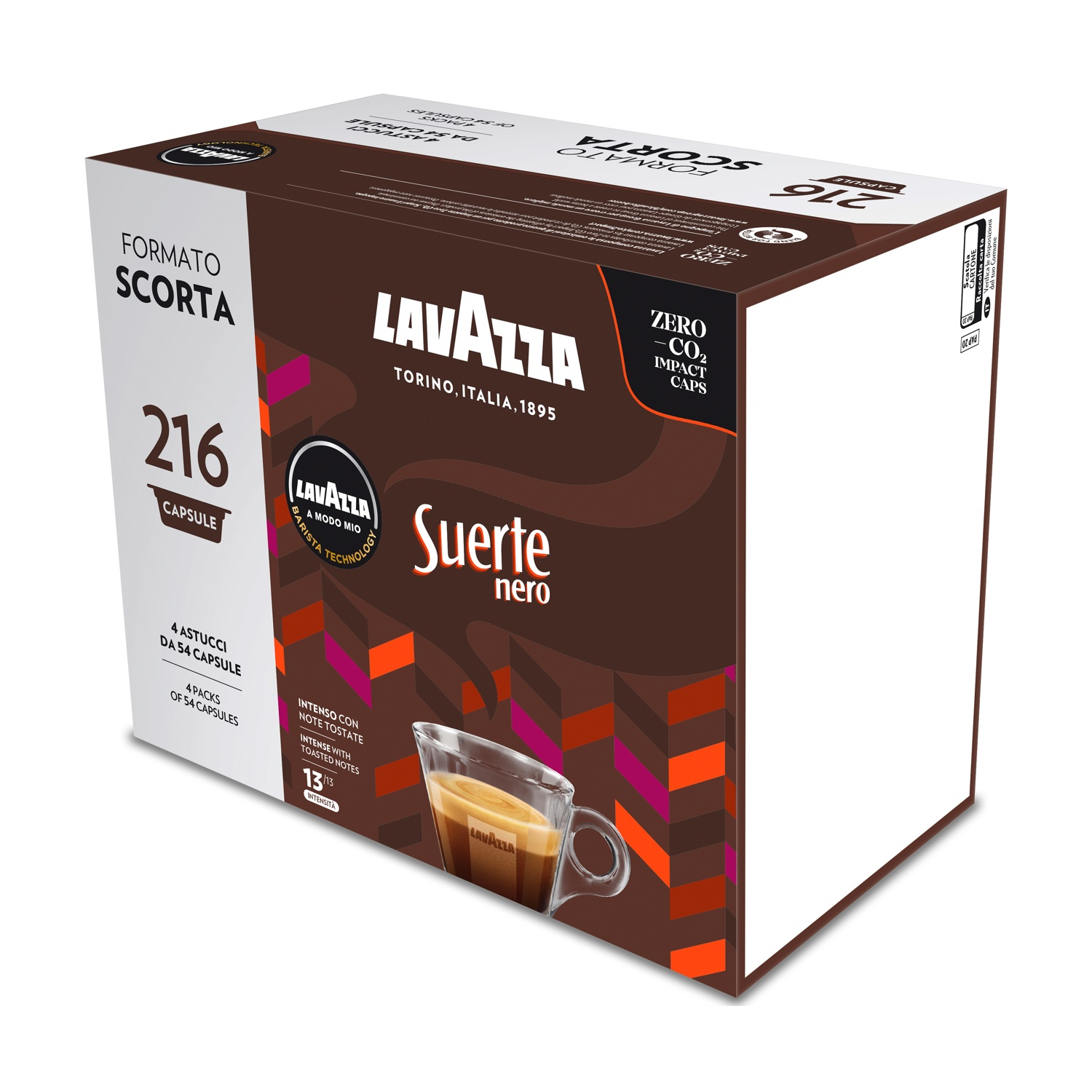 LAVAZZA Caffè in capsule SUERTE NERO 216 CAPSULE, Lavazza A modo mio, 1 ...