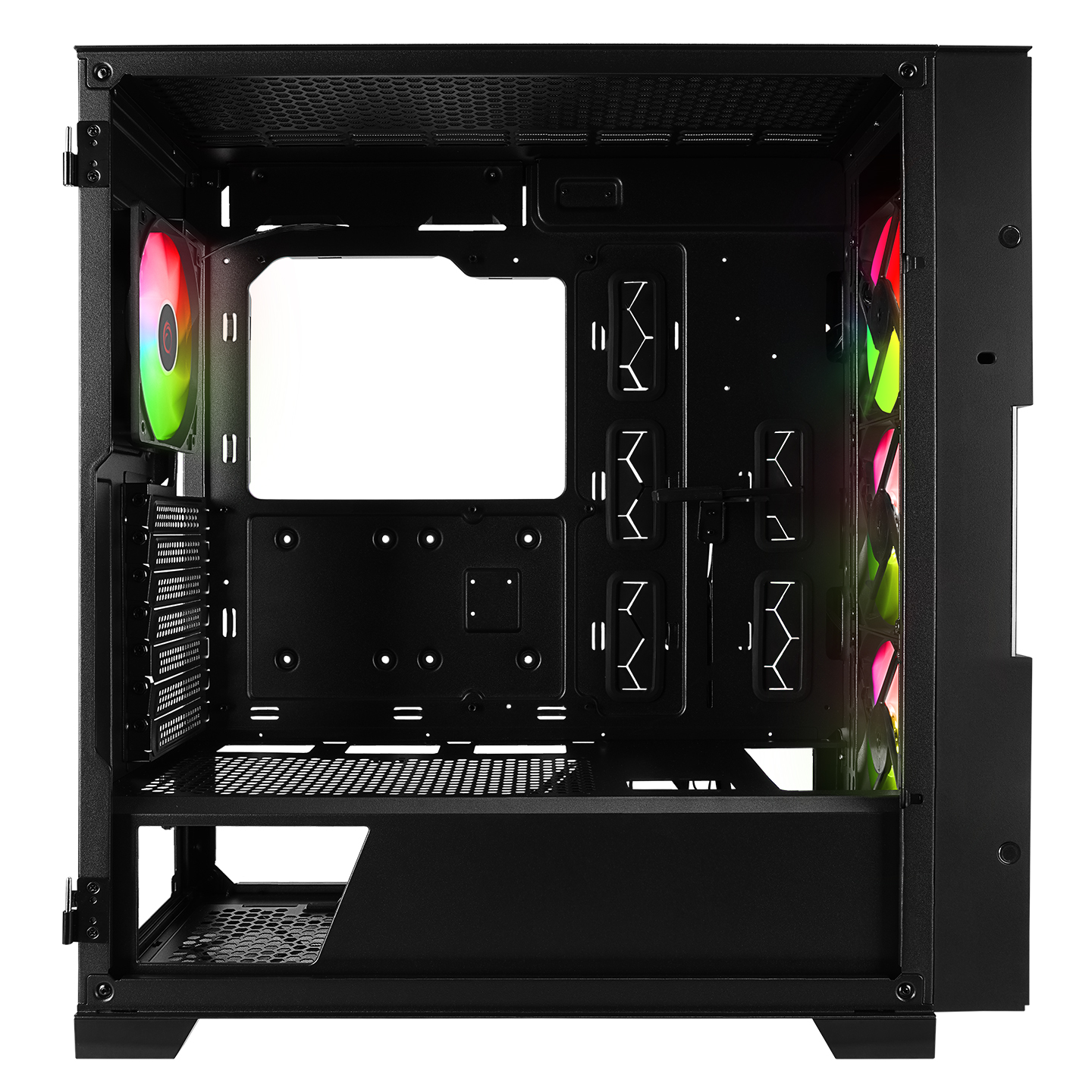 RAMPAGE AZZA V2 Temperli Camlı Siyah 4*12 cm ARGB Fan + Type-C ATX Mid ...