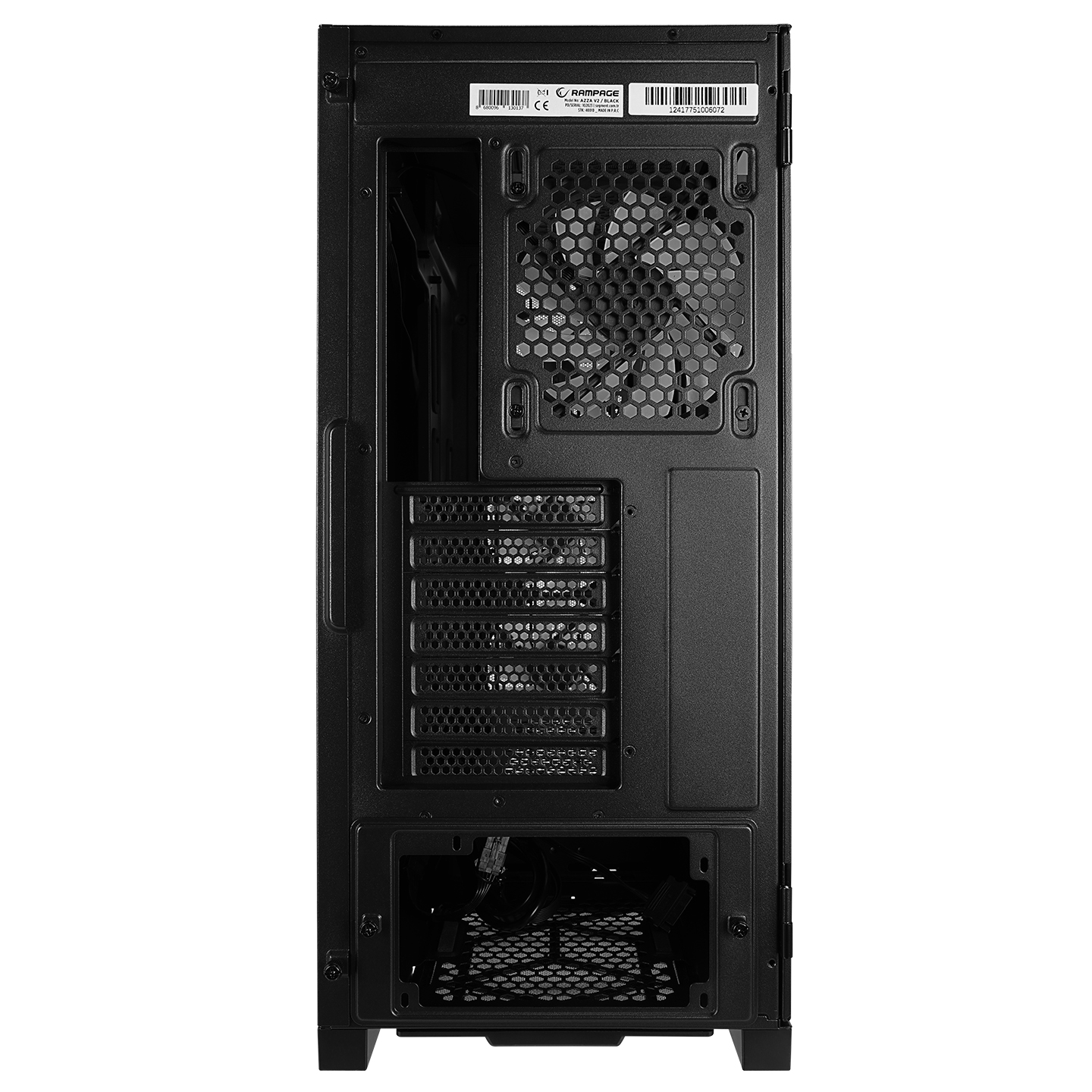 RAMPAGE AZZA V2 Temperli Camlı Siyah 4*12 cm ARGB Fan + Type-C ATX Mid ...