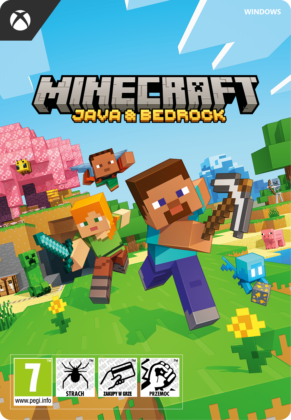 Kod aktywacyjny MICROSOFT Gra PC Minecraft Java & Bedrock Edition ...