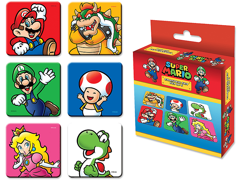 PYRAMID Super Mario | Mario and Crew 6er Set Untersetzer | MediaMarkt