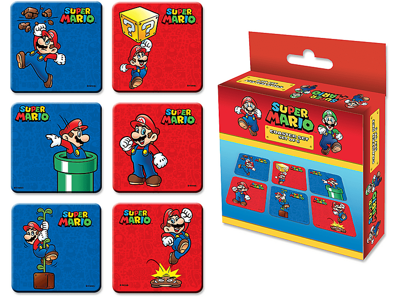 PYRAMID Super Mario | Mario Poses 6er Set Untersetzer | MediaMarkt