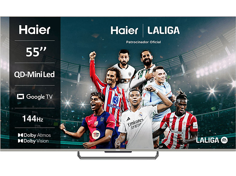TV Mini LED 55" | Haier M90E Series H55M90EUX, Smart TV, UHD 4K, Quantum Dot, Dolby Atmos-Vision ...