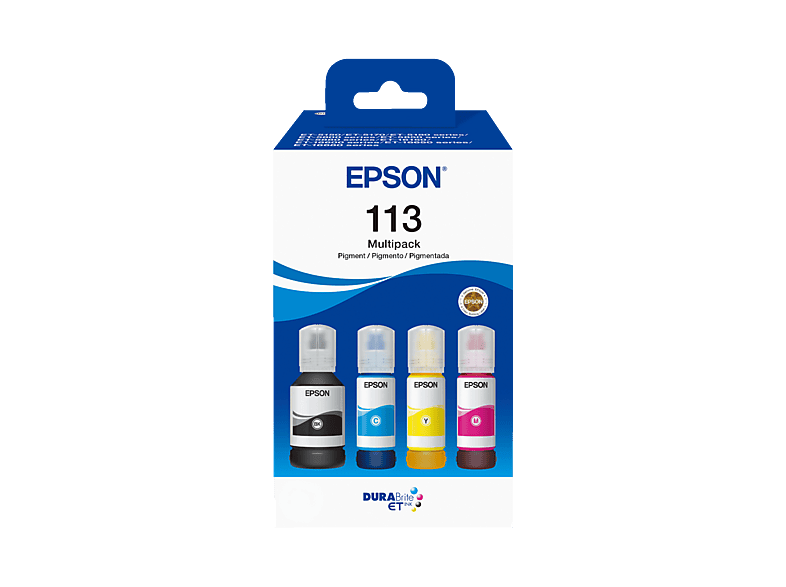 EPSON EcoTank 113 4-er Pack Nachfülltinte Black, Yellow, Cyan, Magenta ...