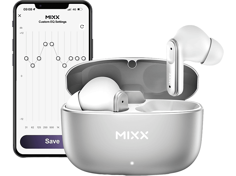 MIXX StreamBuds Custom 3 TWS Earphones | Silver / White Oordopjes ...
