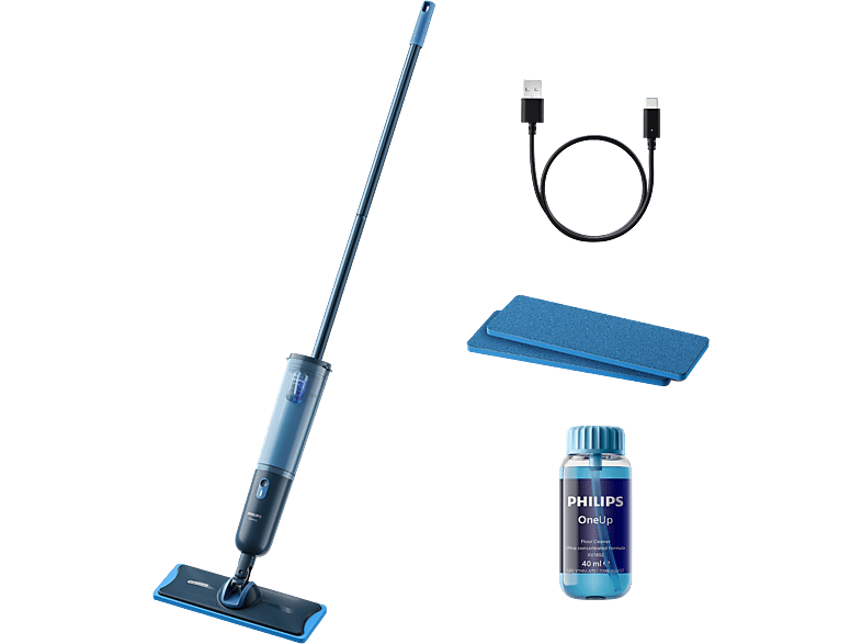 PHILIPS XV3101/11 One UP 3000 mit 2-Pads Elektrischer Mopp, Blau ...