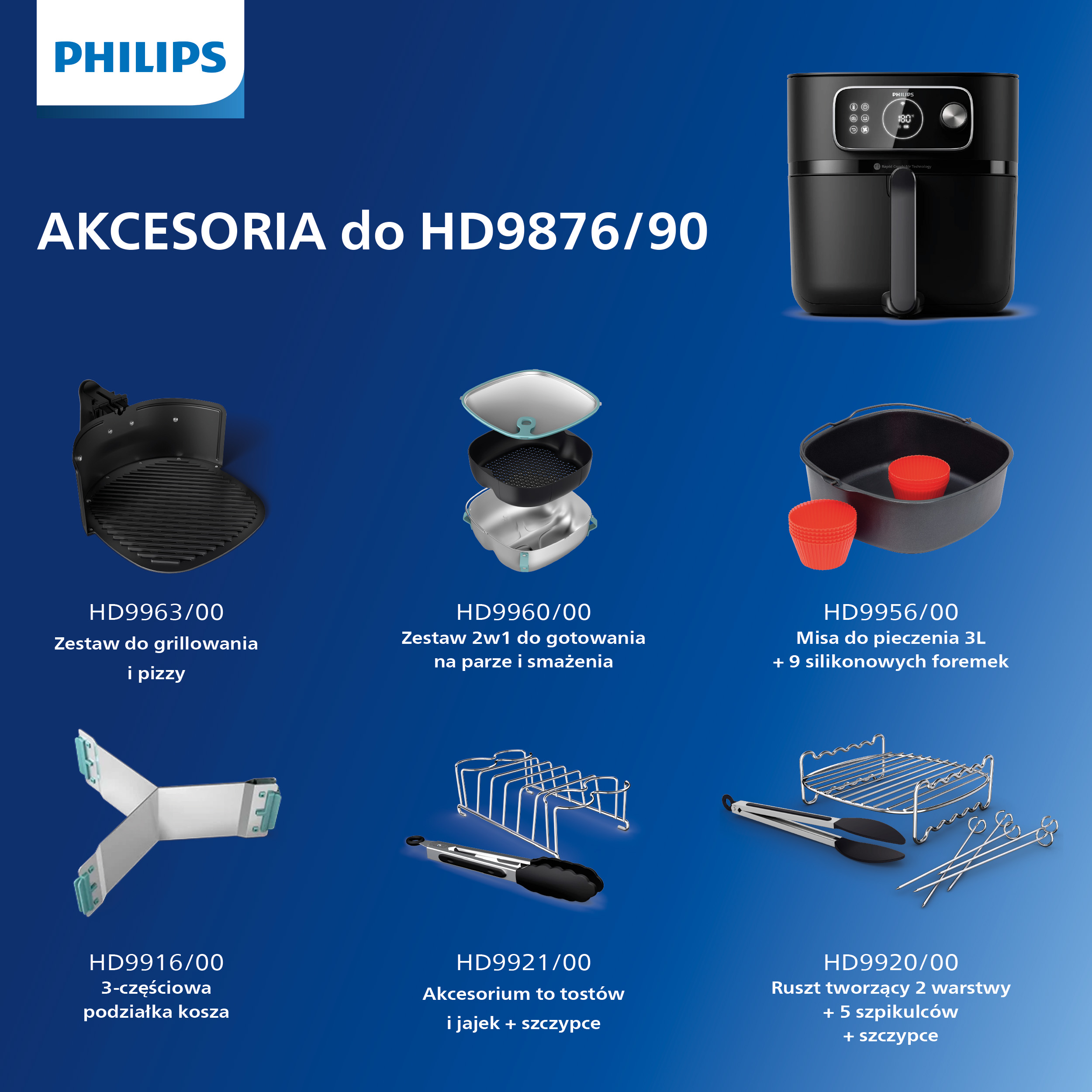 Frytkownica beztłuszczowa PHILIPS Ovi Smart XXL HD9876/90 | sprawdź ...