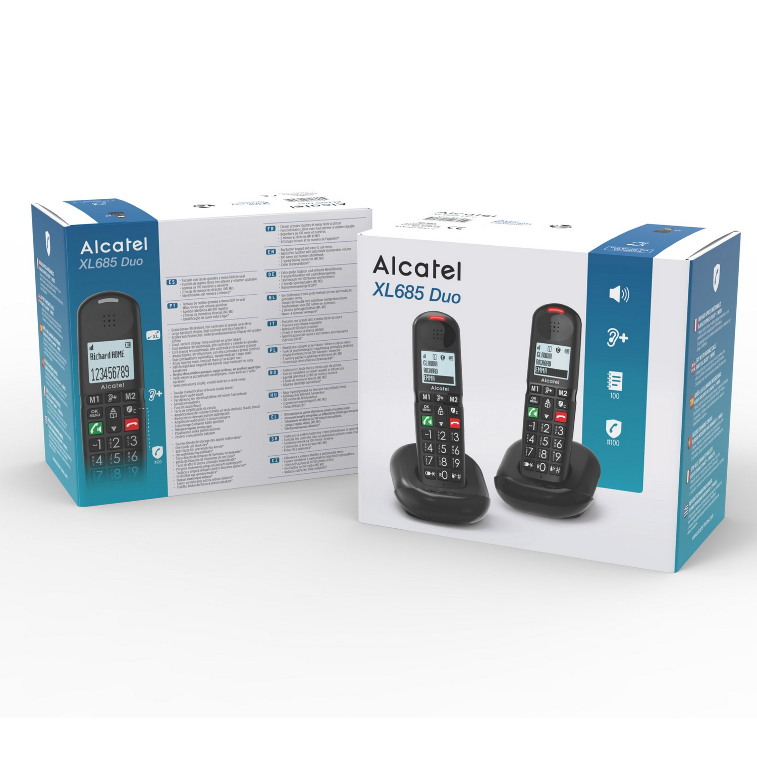 Teléfono | Alcatel XL685, Duo, Análogo, Teclas Grandes, Compatible con ...