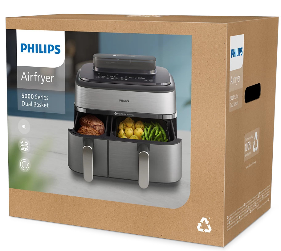Frytkownica beztłuszczowa PHILIPS NA555/00 Dual Basket Airfryer Series ...