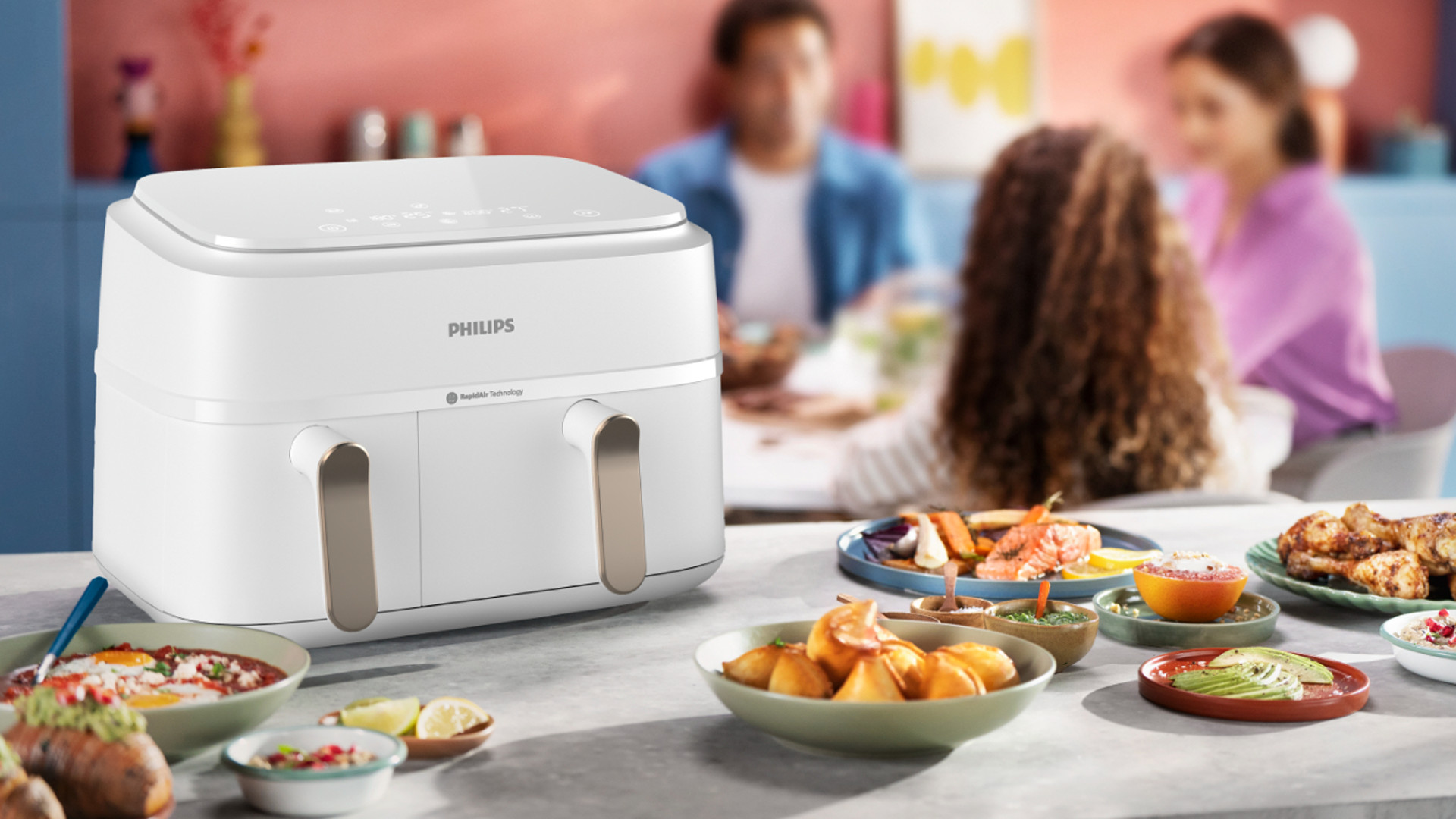 Frytkownica beztłuszczowa PHILIPS NA353/10 Dual Basket Airfryer 2 kosze ...