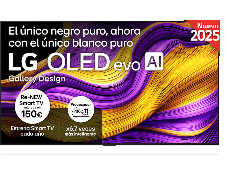 TV OLED 65" | LG OLED65G54LW, OLED 4K, Procesador Inteligente α11 AI ...