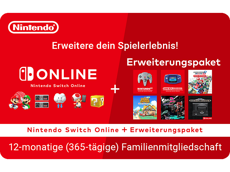 Nintendo NSO plus Expansion Pack 365 days Family | [Multiplattform ...
