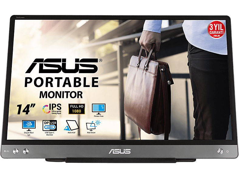 ASUS ZenScreen MB14AC 14 inç 5 ms 60 hz Taşınabilir Monitör Fiyat ...