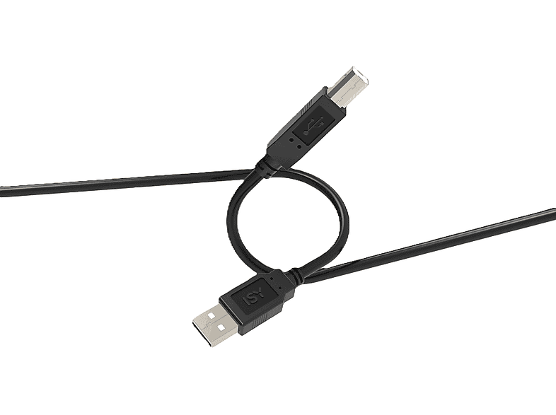ISY IUC-1005 USB-A auf USB-B 2.0 Kabel, 5 Meter, Schwarz | MediaMarkt
