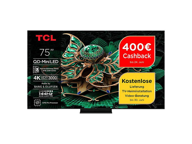 TCL 75C7K QD-Mini-LED Google TV (Flat, 75 Zoll / 189 cm, HDR 4K, SMART TV) | MediaMarkt