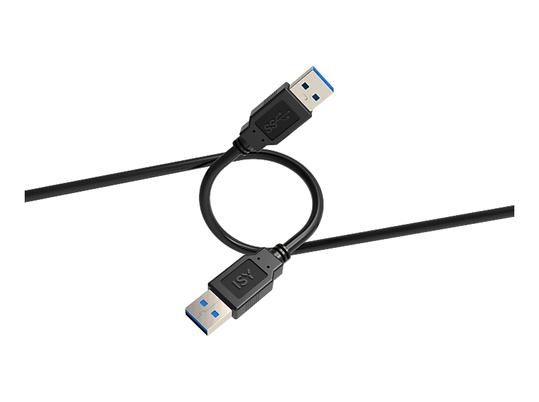 ISY IUC 1011 USB-A auf USB-A 3.0 Kabel, Schwarz | MediaMarkt