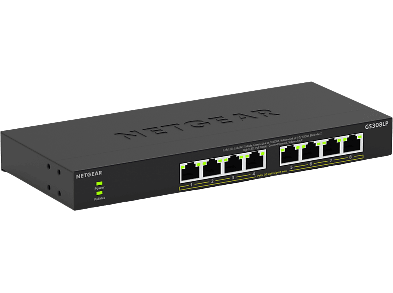 NETGEAR Unmanaged 8-port GS308LP PoE-switch | MediaMarkt
