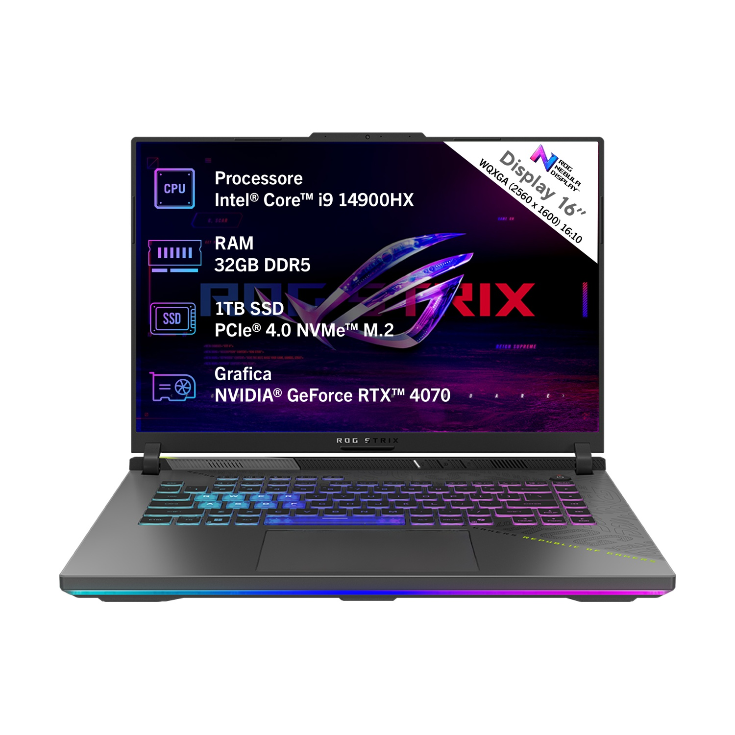 Notebook Gaming ASUS ROG Strix G16 G614, 16", Intel®, Core I9 14900HX ...