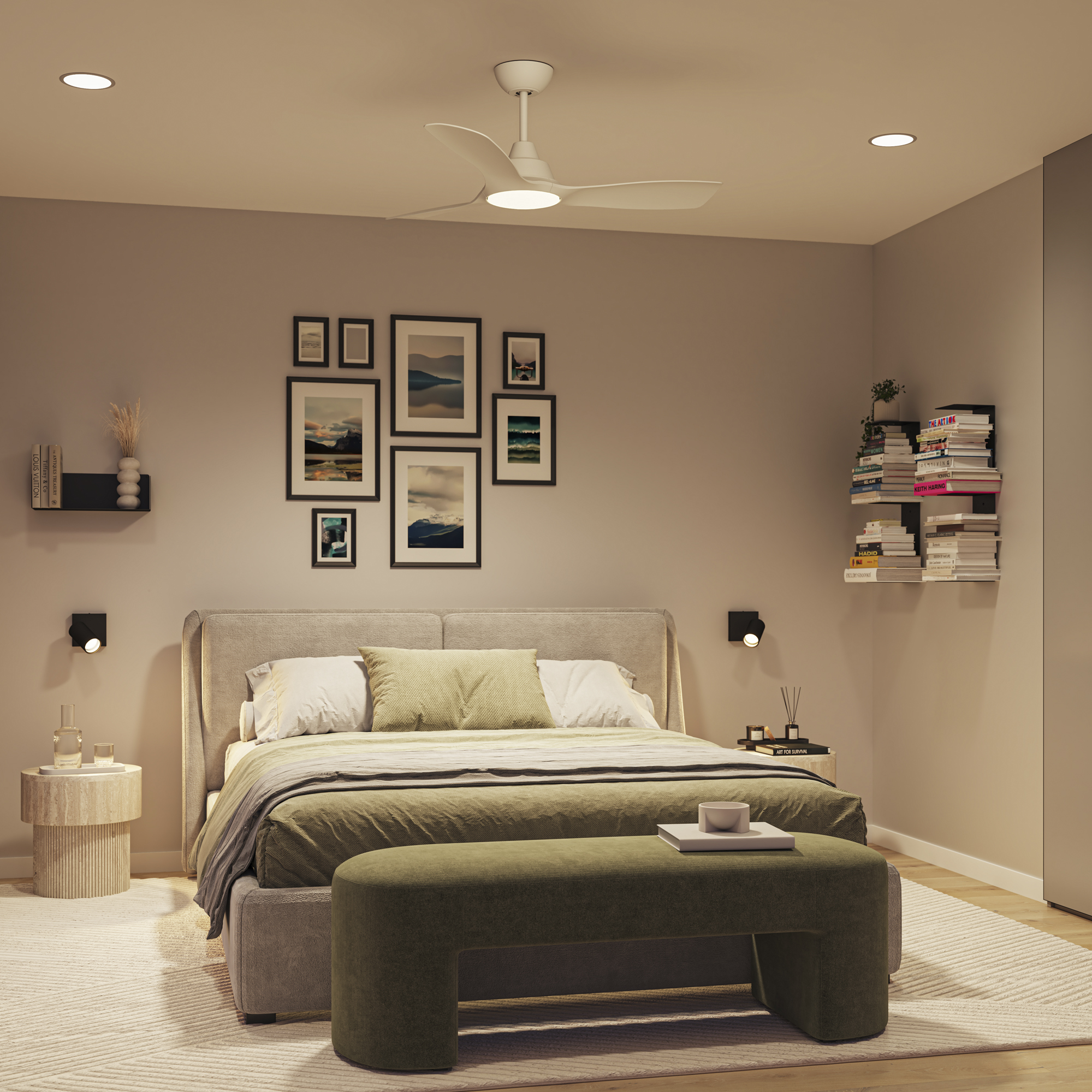 Ventilador de techo | Philips Olas 28 W + 24 W, LED, 3 Velocidades, Blanco