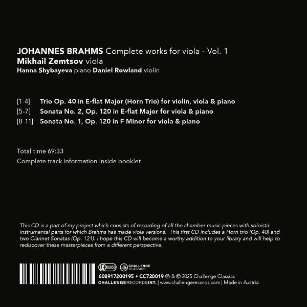 Mikhail & Friends Zemtsov | Johannes Brahms: Complete Works for Viola ...