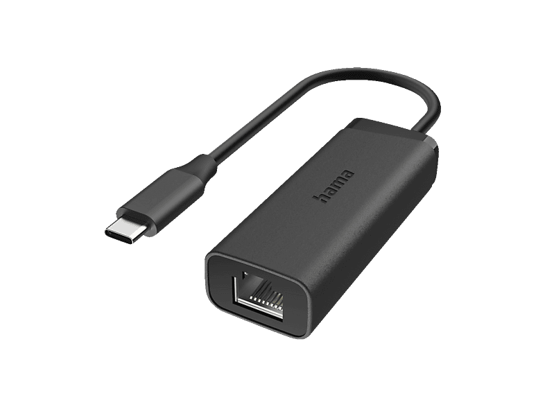 HAMA USB-C-Stecker auf LAN/Ethernet-Buchse Netzwerk Adapter, Schwarz ...