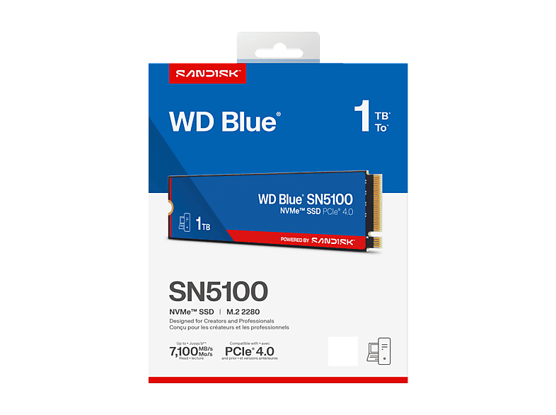 SANDISK WD Blue® SN5100 NVMe™ Festplatte, 1 TB SSD M.2 via NVMe, intern ...