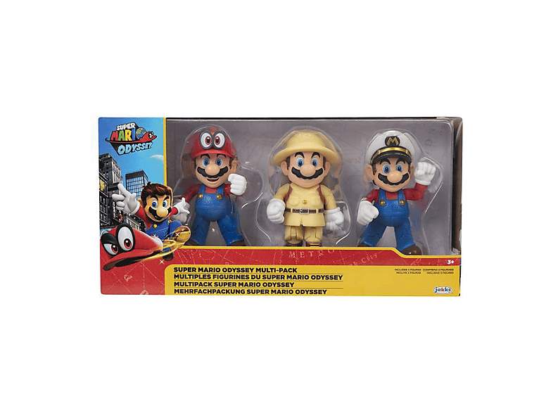 JAKKS PACIFIC Nintendo Super Mario Figuren 3er Set Mario Odyssey, 10 cm ...