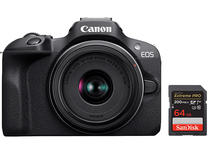 CANON EOS R100 MILC fényképezőgép váz + RF-S 18-45 mm objektív + 64 GB ...