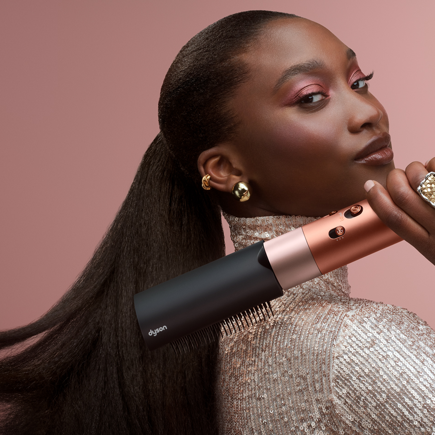 DYSON Airwrap ID Curly + Coily | Amber Silk Multistyler Roze | MediaMarkt