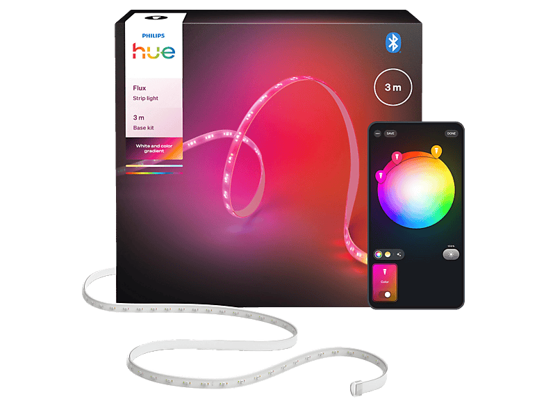 PHILIPS Hue Flux Gradient Lightstrip, 3m Lichtstrip RGBW Weitere Smart ...