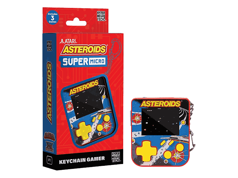 Consola retro portátil | Atari Super Micro Asteroids, Pantalla RB 2", 3 juegos: BurgerTime ...